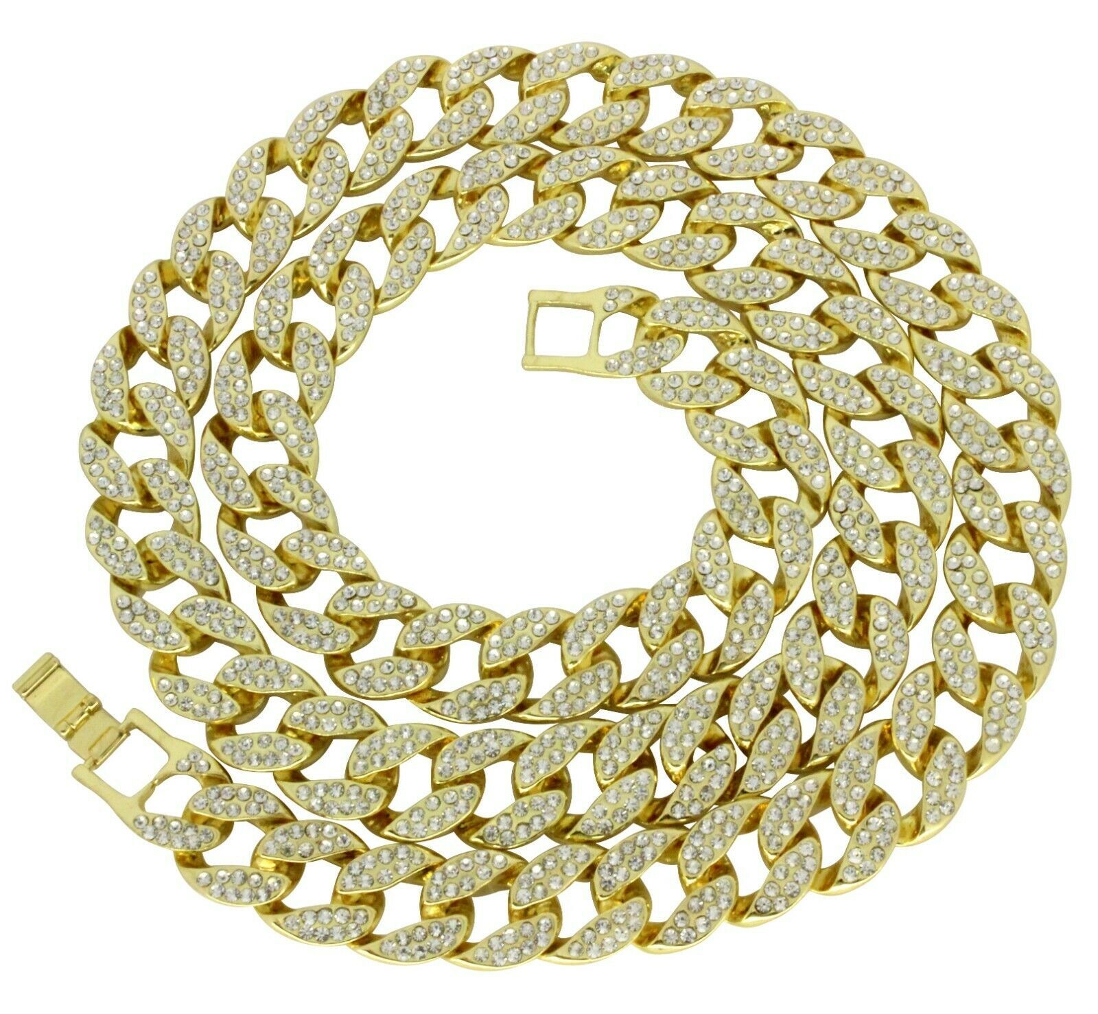 Gold Plated Young Dolph PRE Charm 15mm Iced Cubic Zirconia Cuban Chain ...