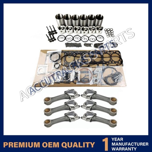 Overhaul Rebuild Kit+6pcs Connecting Rod for Nissan SD33 SD33T Engine ...