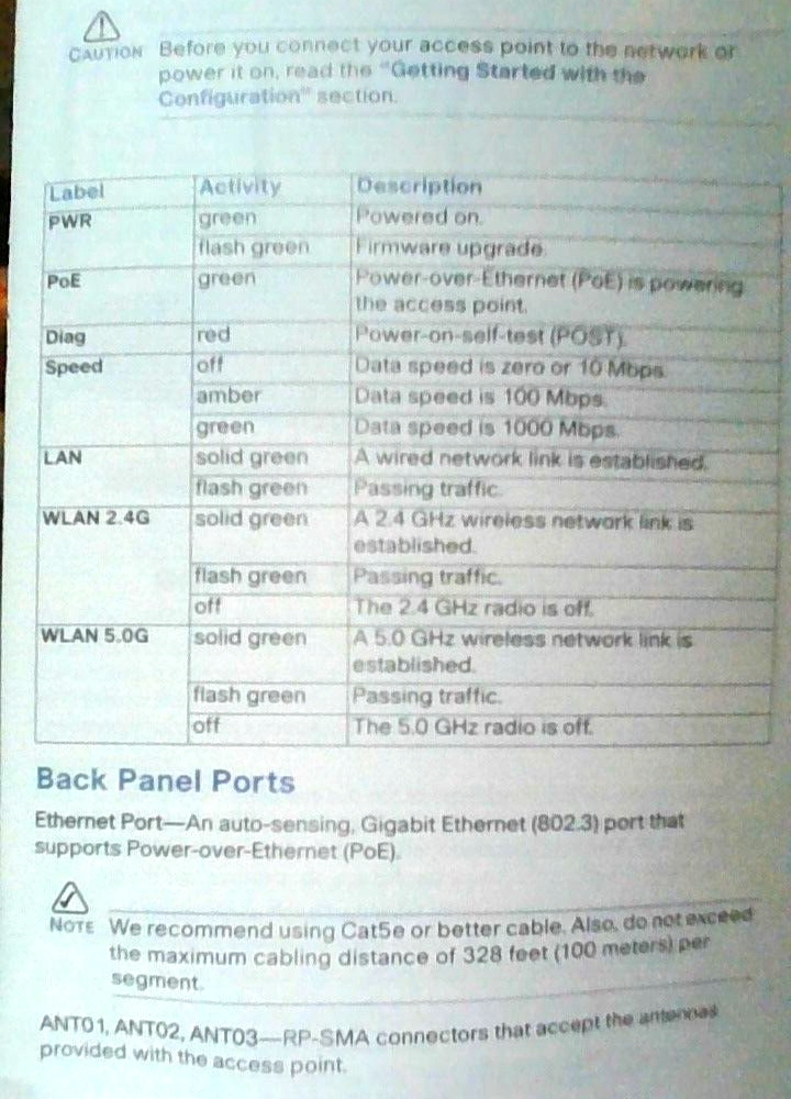 Cisco AP541N-A-K9 Wireless-N Access Point 802.11n Dual-Band 2.4-GHz/5 ...