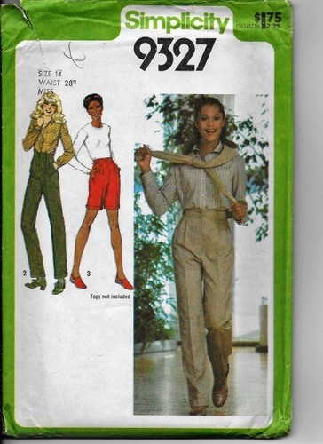 Simplicity Sewing Pattern 9327 PANTS & SHORTS 14 Original 70's Pattern ...