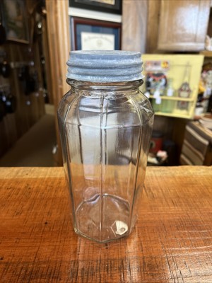 Vintage 8-Paneled Octagon Clear Glass Canning Jar With Lid | eBay