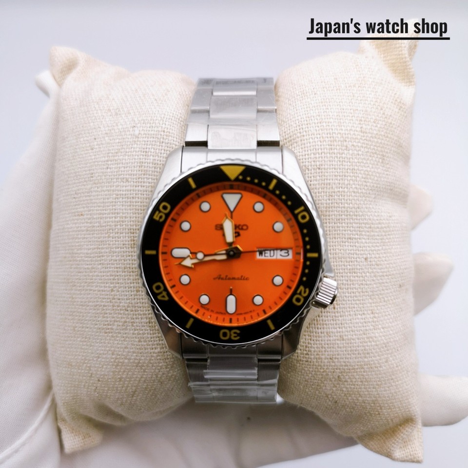 SEIKO 5 Sports SBSA231 Orange Automatic Mechanical Diver Men's Watch ...