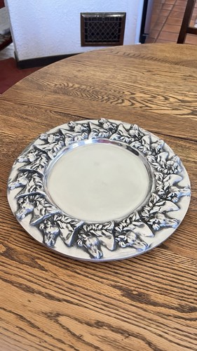 Round 13” Horse Head Pewter Charger Vintage Serving Tray Cake Plate No ...