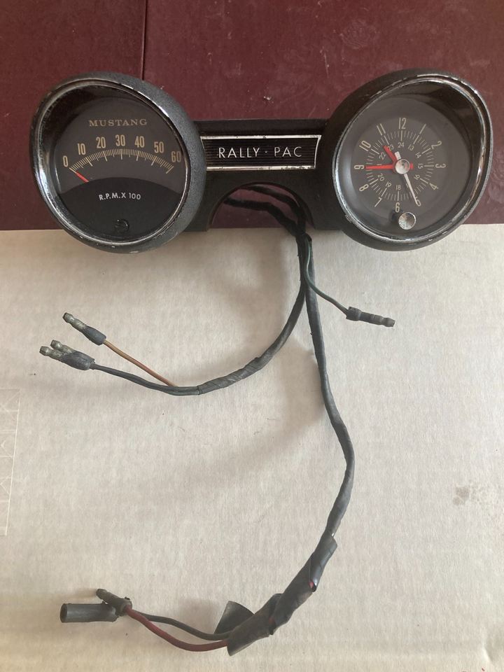 VTG 1965 Ford MUSTANG Rally Pac FACTORY 6,000 RPM Tach Clock Hot Rod ...