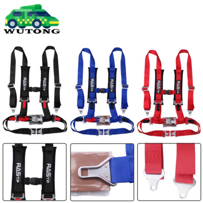 2" 4 Point Buckle Racing Harness Seat Belt Shoulder Pad Strap For Can ...
