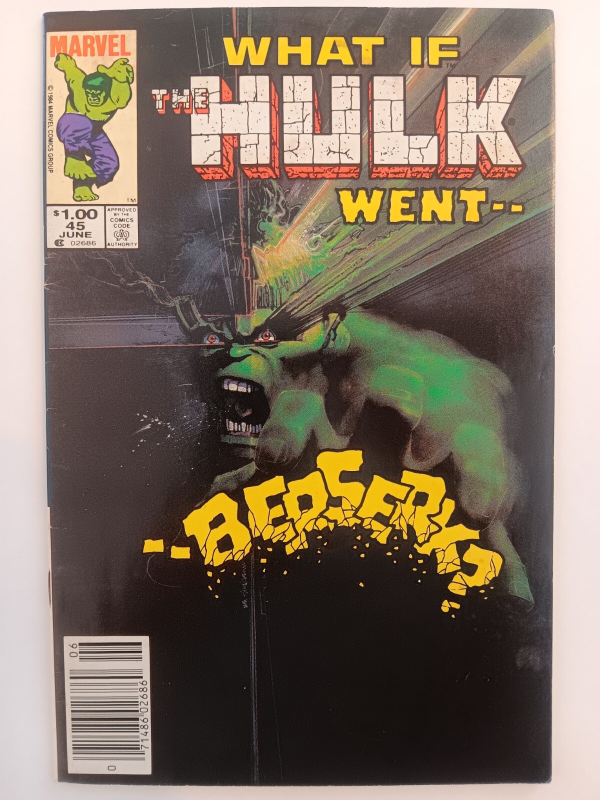 What If # 45 Newsstand Hulk Went Berserk 1984 Bill Sienkiewicz Painted ...