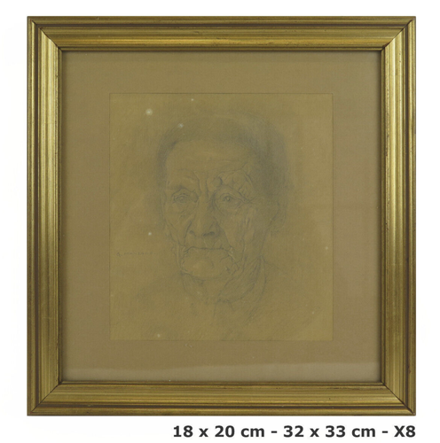 Portrait Woman Old Woman Drawing Original By Giuseppe Manzone Asti ...