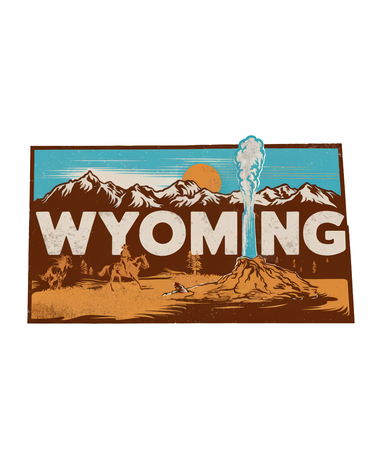 Wyoming State Sticker 3" Homeland Pride Farmland Home Country Retro ...