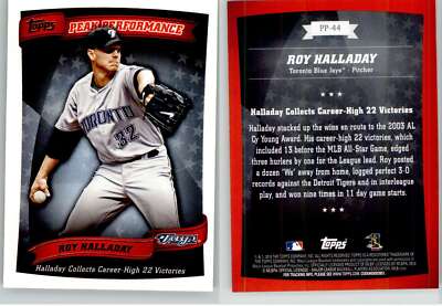 Roy Halladay 2010 Topps Peak Performance PP-44 Blue Jays HOF | eBay