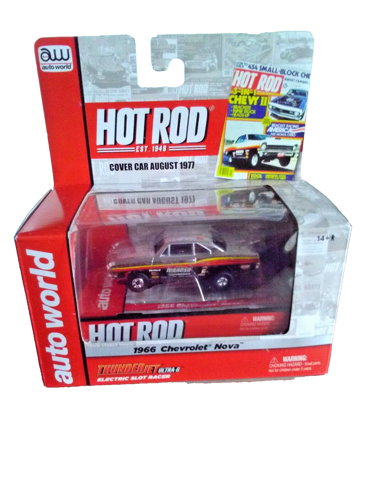 AUTO WORLD HO SLOT CAR '66 CHEVY NOVA MOROSO HOT ROD MAG COVERCAR ...