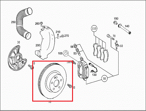 MERCEDES-BENZ E W211 Vordere rechte Bremsscheibe A2304210812 Neu ...