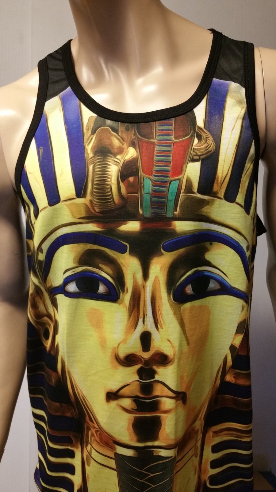 MENS URBAN TANK TOP MEDUSA GOLD CHAINS NYC TIGER KING TUT CALIFORNIA ...