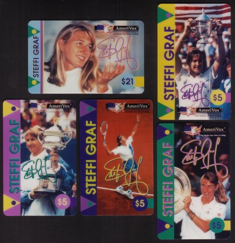 $41. Face Steffi Graf Tennis Champion. Set of 5 (No Folder) Phone Card ...