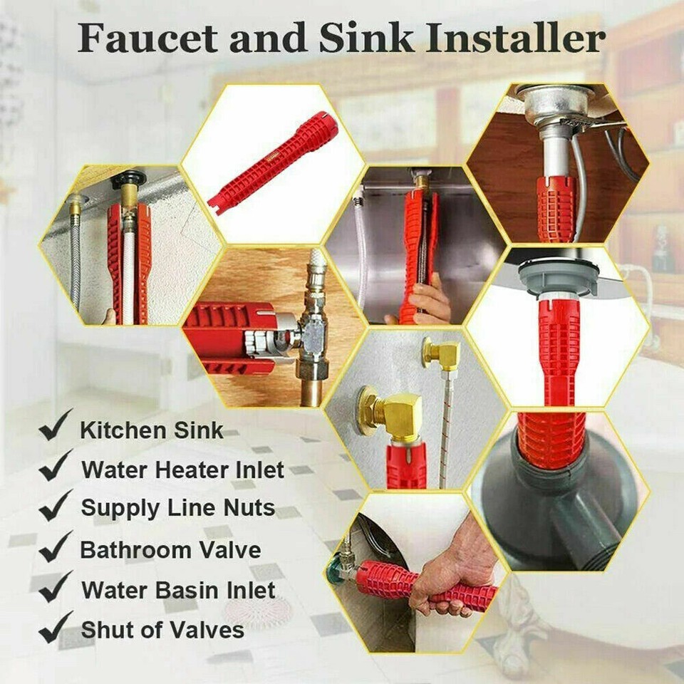8 in 1 Faucet and Sink Installer Multi Tool Plumbing Repair Removal ...