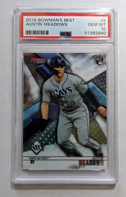 2018 Bowman's Best Austin Meadows Rookie RC #9 Detroit Tigers PSA 10 ...