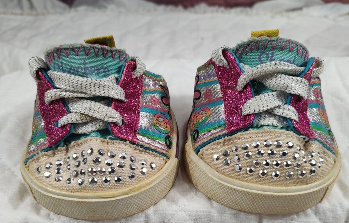 Build a Bear SKETCHERS Twinkle Toes Rhinestones PINK Glitter Shoes Pair ...