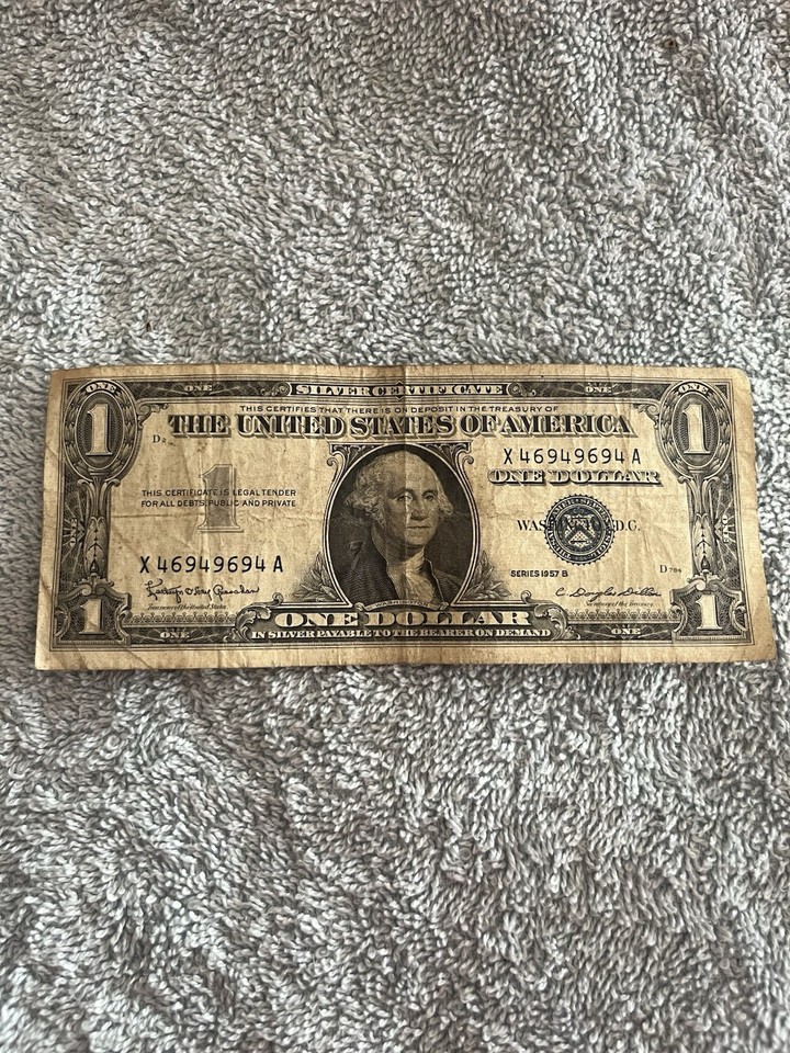 1957 STAR NOTE One Dollar Blue Seal Note Silver Certificate Old US Bill ...