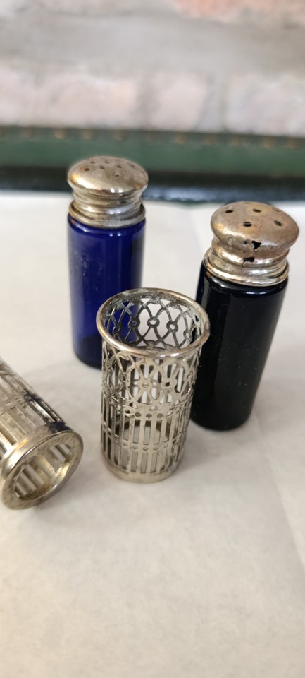 Vintage Salt & Pepper Blue Cobalt & Filigree Colour Silver | eBay Australia