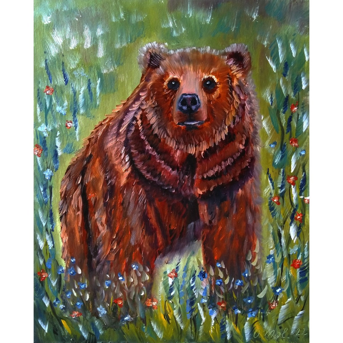 Grizzly Bear Oil Painting