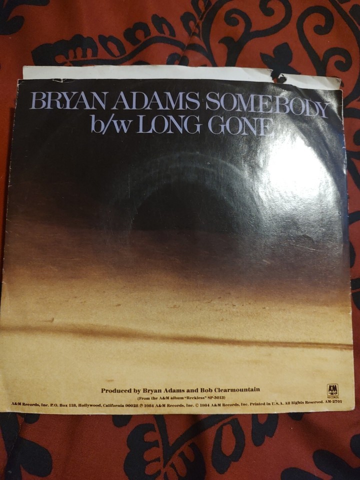 BRYAN ADAMS - Somebody / Long Gone 1984 POP ROCK 7" | eBay