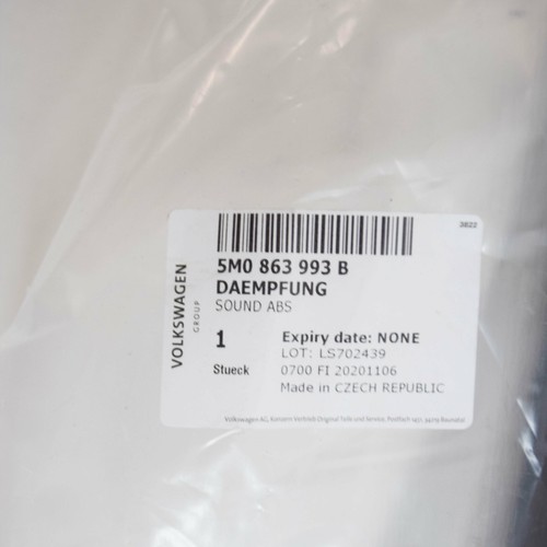 NEW OEM VW GOLF PLUS MK5 WATER BOX SOUND ABSORBER 5M0863993B GENUINE NO ...