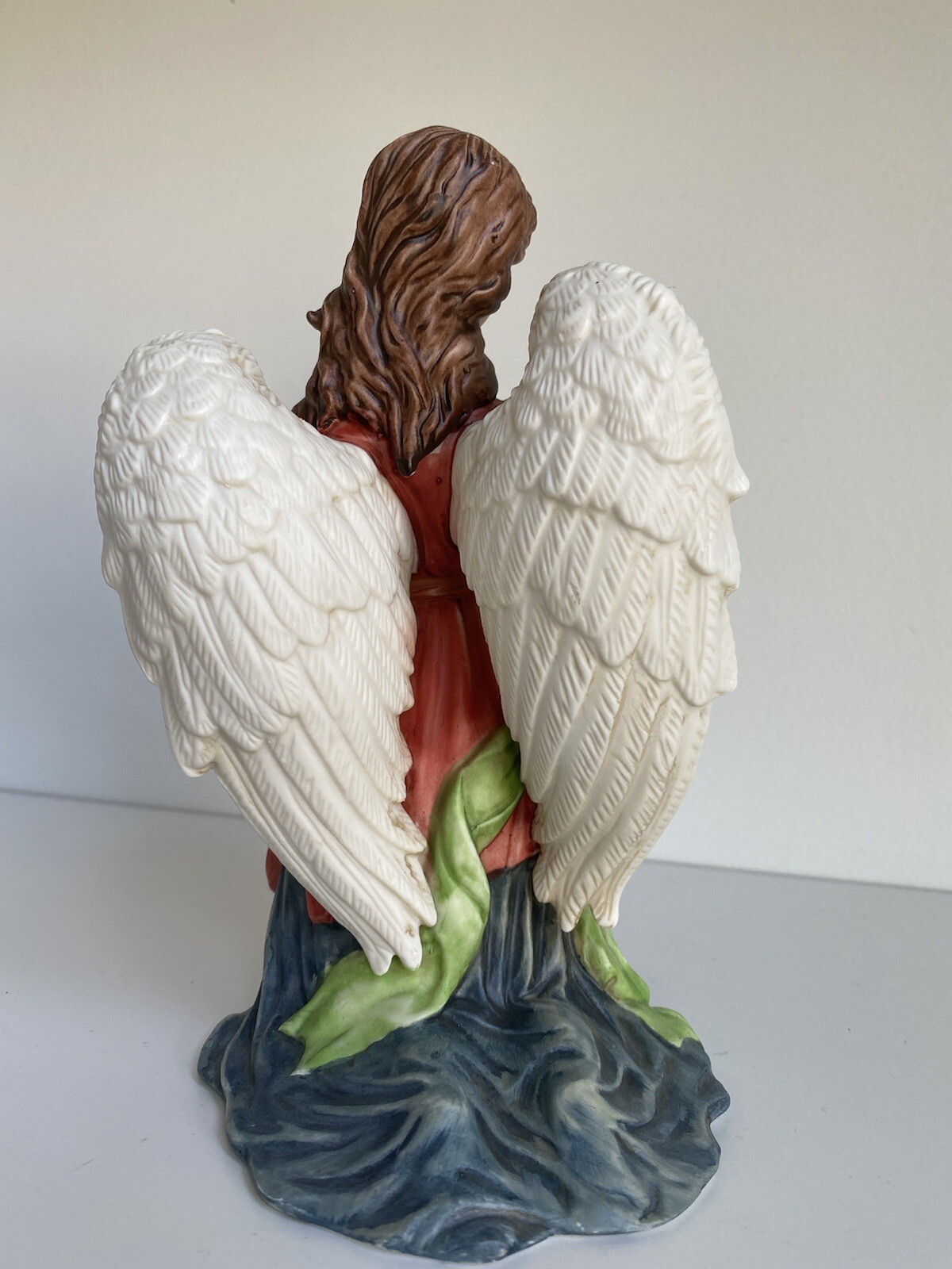 Ceramic Angel Kneeling Holding Lantern Figurine - Tilted Head - O’Well ...