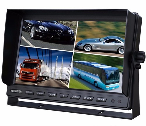 9" Split Screen Quad Monitor 4ch 4PIN Connectors For Truck CCD ...