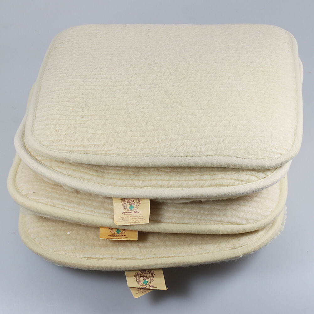 LAMAGOLD Merino Wool Breathable 4 Beige Square Butt Chair Cushions ...