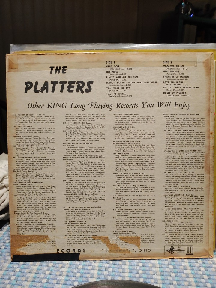 King Records 651 The Platters Self-Titled lp, ULTRA RARE FIRST PRESS, C ...