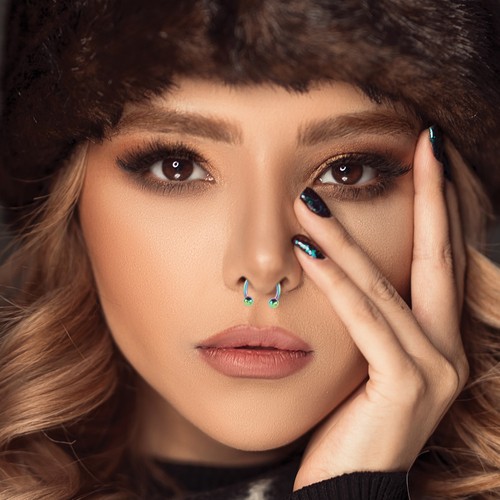 2 Count Nose Set Piercing Cute Rings for Women Jewellery | eBay UK