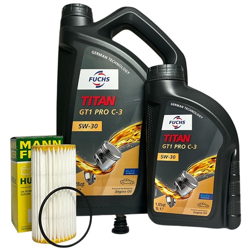 Skoda Superb 1.8 2.0 Petrol Oil Service Kit Fuchs GT1 Pro C-3 5W30 Mann ...