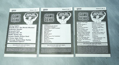 SNES Nintendo Game Genie Code Book Galoob Manuals Code Update Vol 2 lot ...