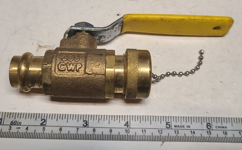 APOLLO 77W-103-HC Ball Valve 1/2" Press x 3/4" Garden Hose with Drain ...