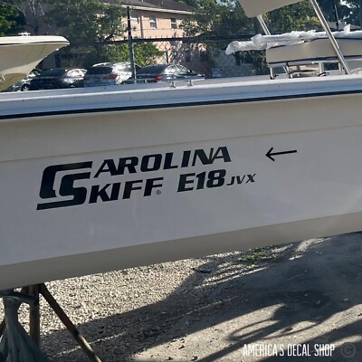Carolina Skiff E18 JVX Boat Yacht Replacement Decals 2PC Set Vinyl New ...