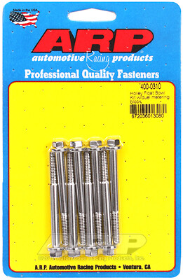 ARP S/S Carburettor Float Bowl Kit Hex Head Holley Dual Metering Block ...