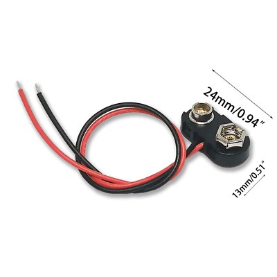 PP3 9V battery snap on connector clip tinned wire leads 150mm | eBay UK