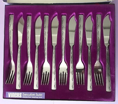 Vintage Boxed Set Of 6x Fish Eaters Viners International Executive ...