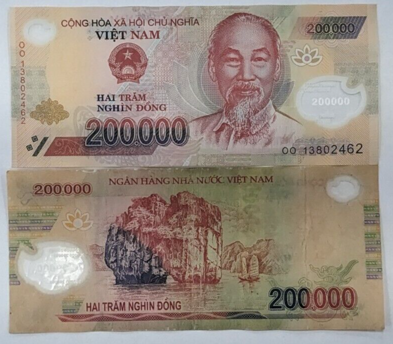 Vietnamese Dong Banknote 200,000 VND Currency Vietnam Money Polymer ...