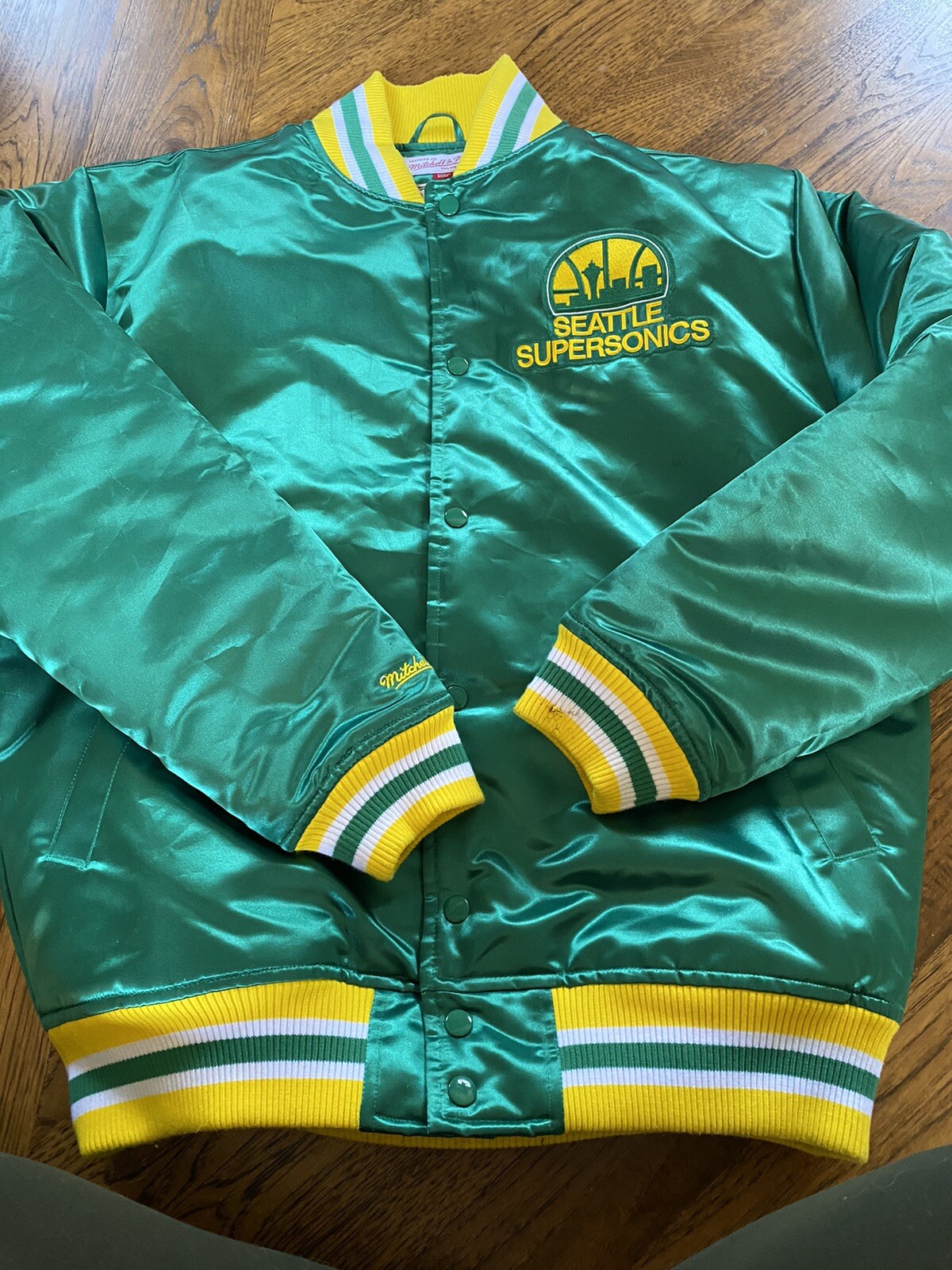 Vintage Seattle Supersonics NBA Basketball Satin Jacket Mens Large L ...