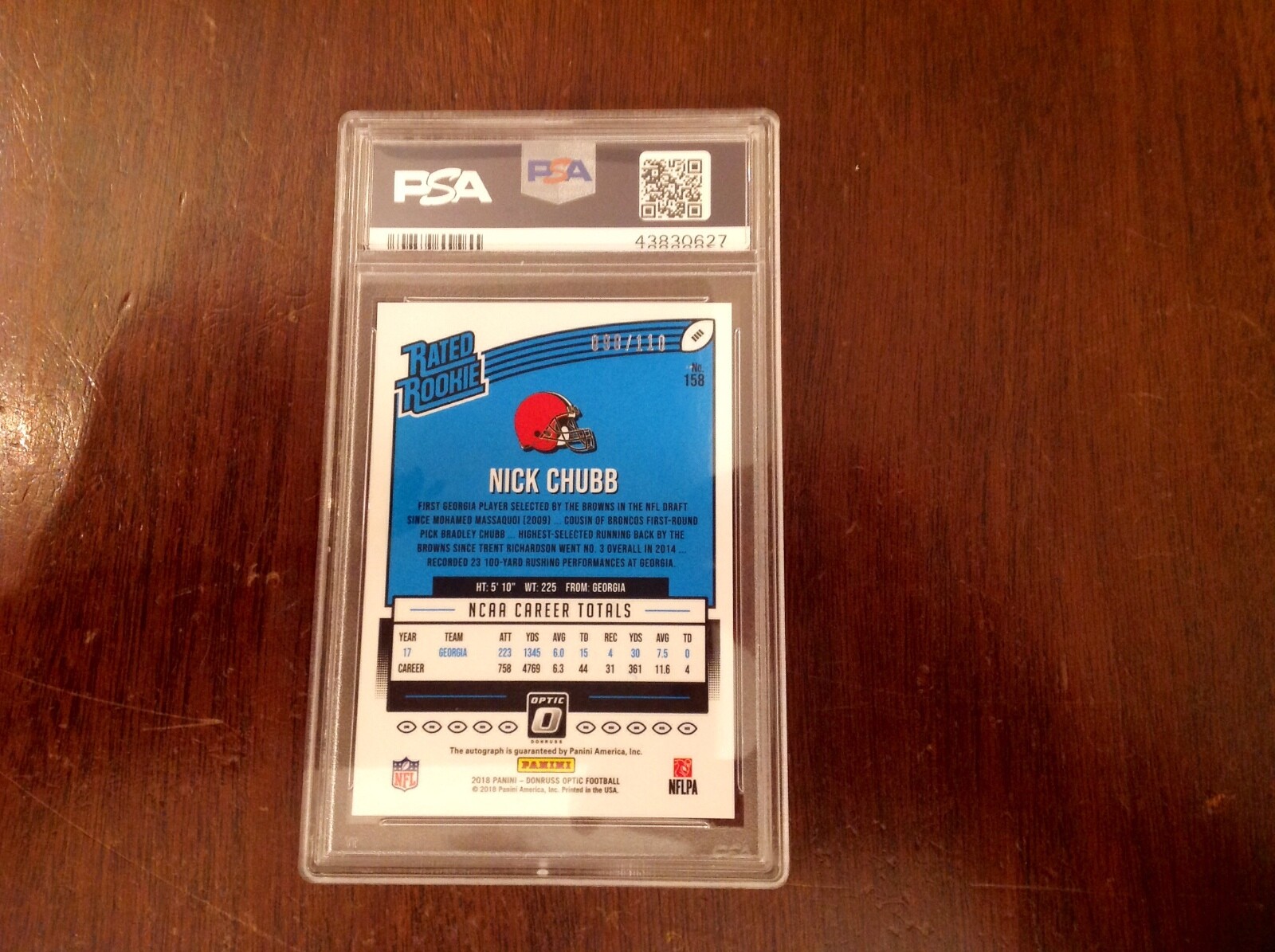 2018 Donruss Optic - Rated Rookie Holo #158 Nick Chubb (RC) for sale ...