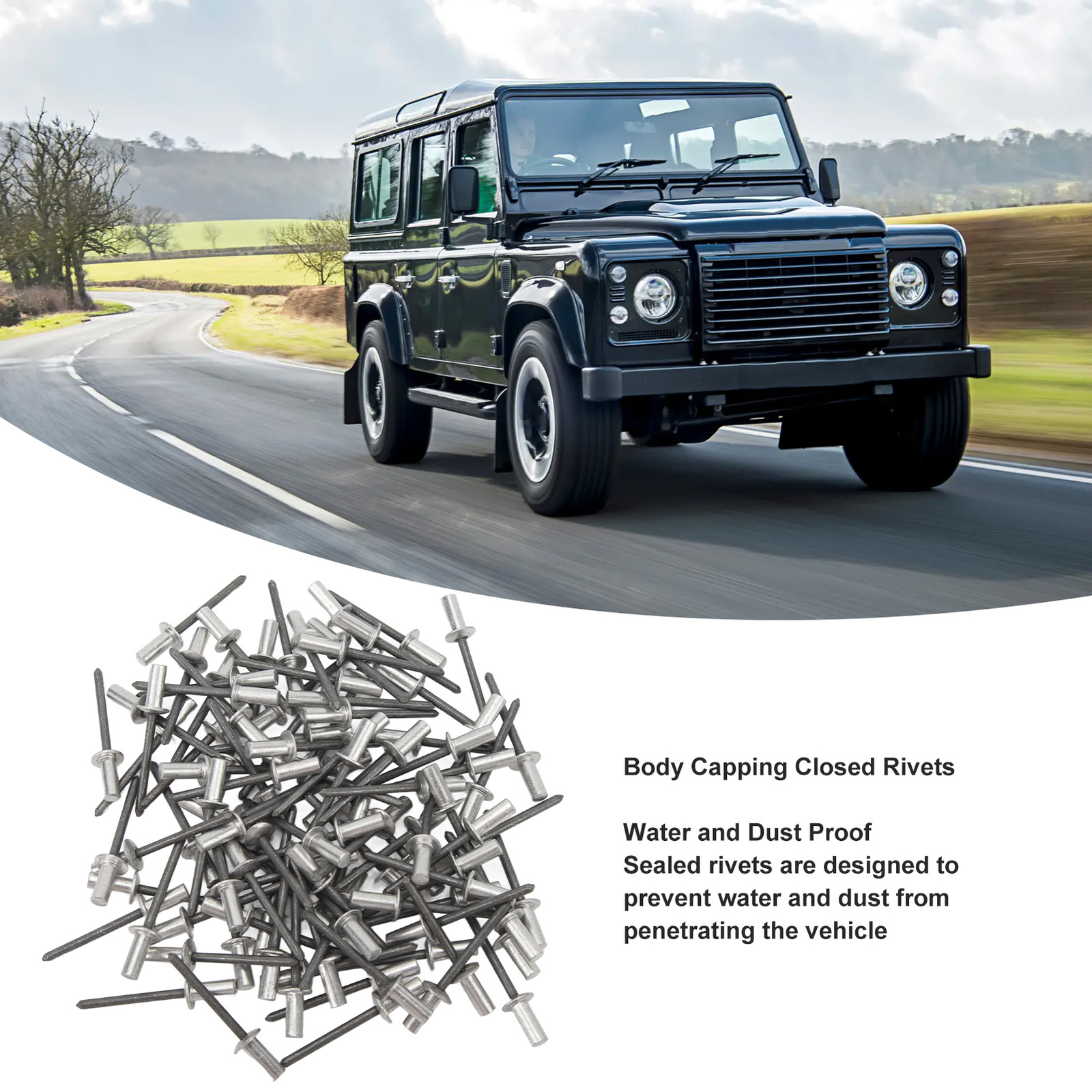 100PCS Body Capping Closed Rivets Easy Operation Bumper Rivets ...