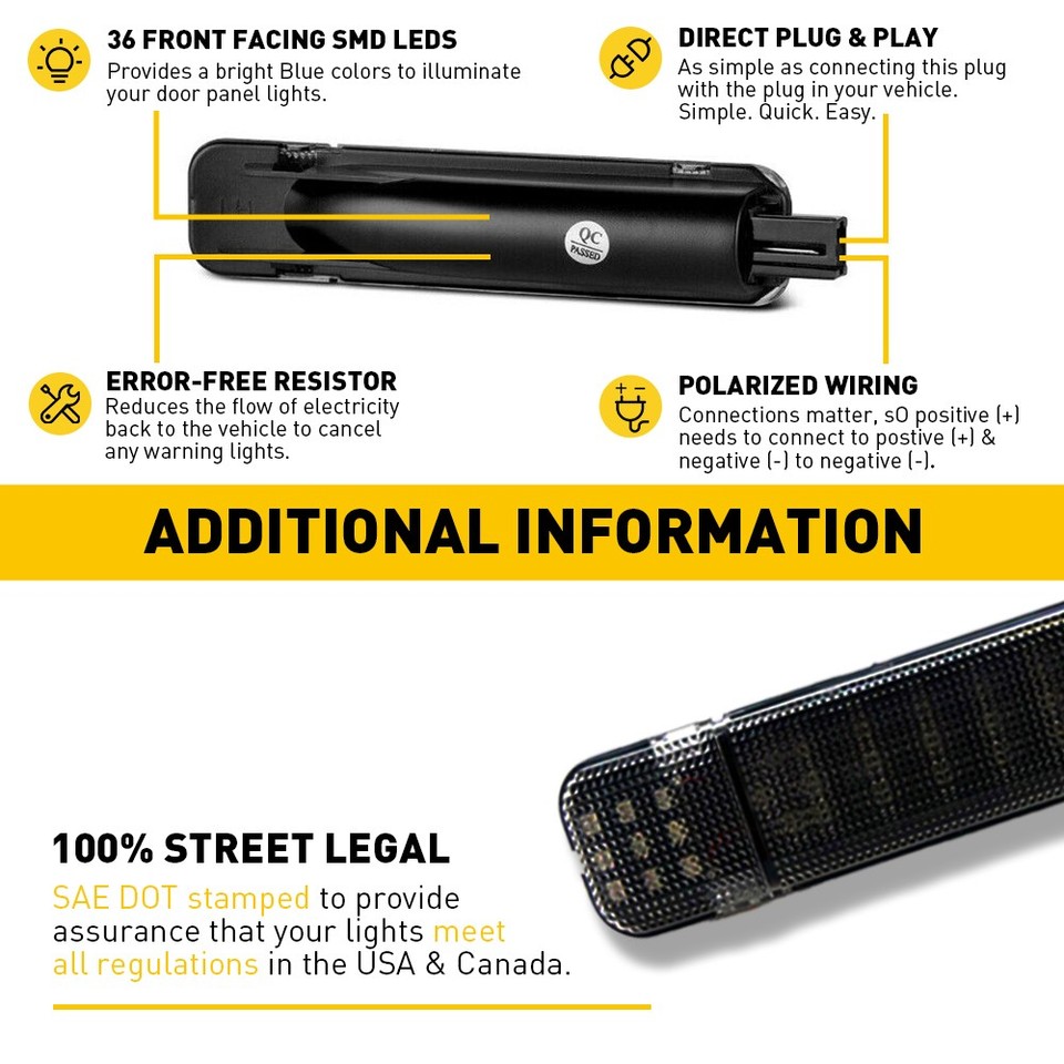 Smoked LED Door Courtesy Lights For Chevy Silverado Suburban Tahoe ...