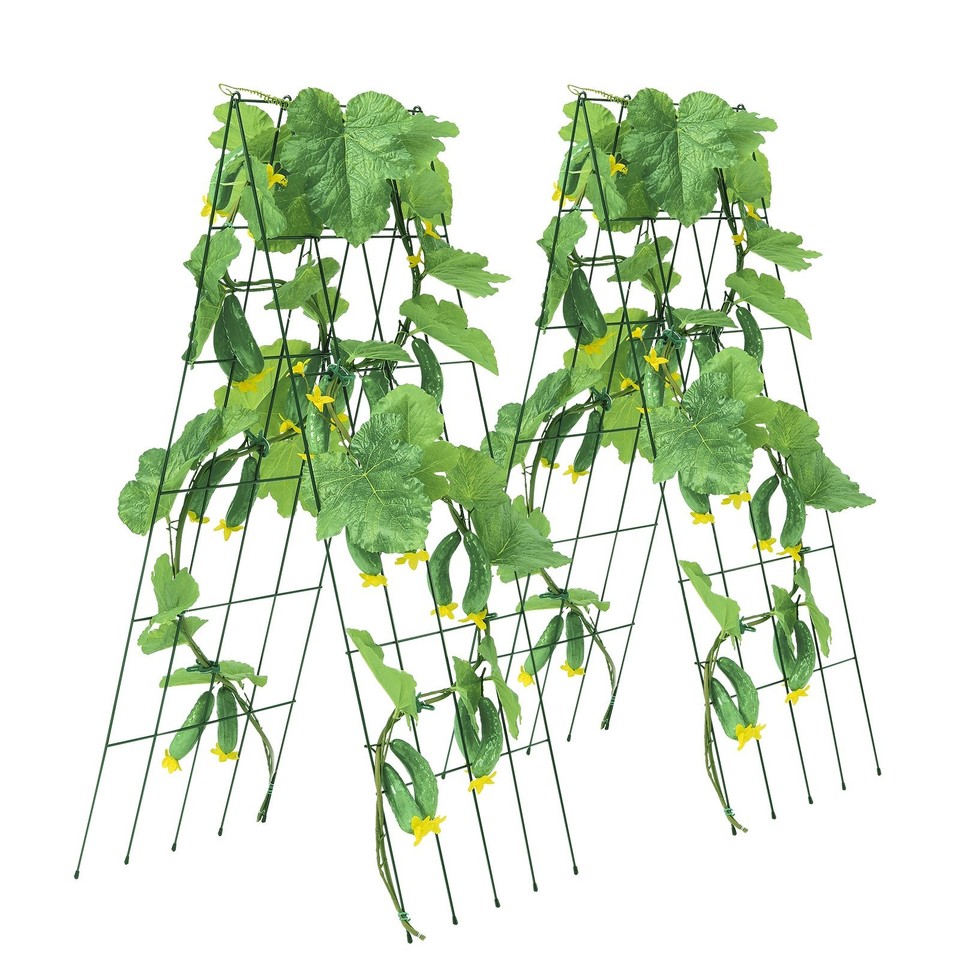 Cucumber Trellis for Climbing Plants,39" x32" Foldable Cucumber Trellis ...