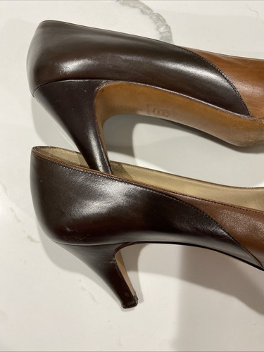 Salvatore Ferragamo Vintage Two Tone Brown Heels Shoes Women's Sz 9.5 ...