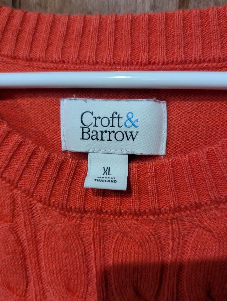 Croft & Barrow Women's XL Coral Long Sleeve Sweater 100% Acrylic ...