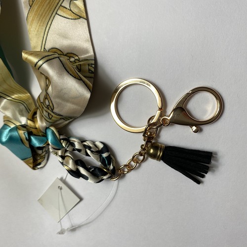Vibrant Silk Handbag Scarf Braided Bow Keychain Clip For Purse Decor ...