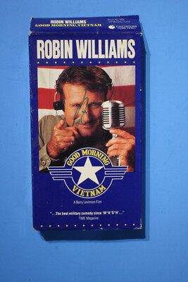 Autographed Hand Signed ROBIN WILLIAMS VHS Jacket Cover "Good Morning ...