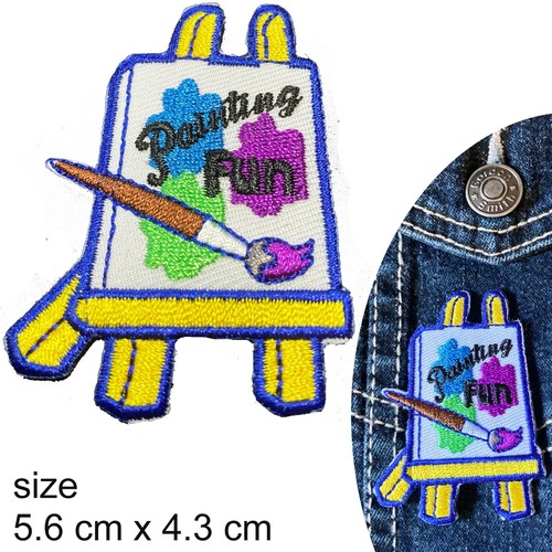 Painting fun iron on patch Art painter canvas scout artist brush iron ...