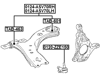 Left Lower Front Arm For Toyota Febest 0124-ASV70LH OEM 48069-33090 | eBay