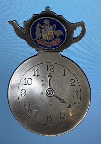 STOKES Tea Spoon Clock Vintage Australian Coat of Arms Silver Plate REG ...